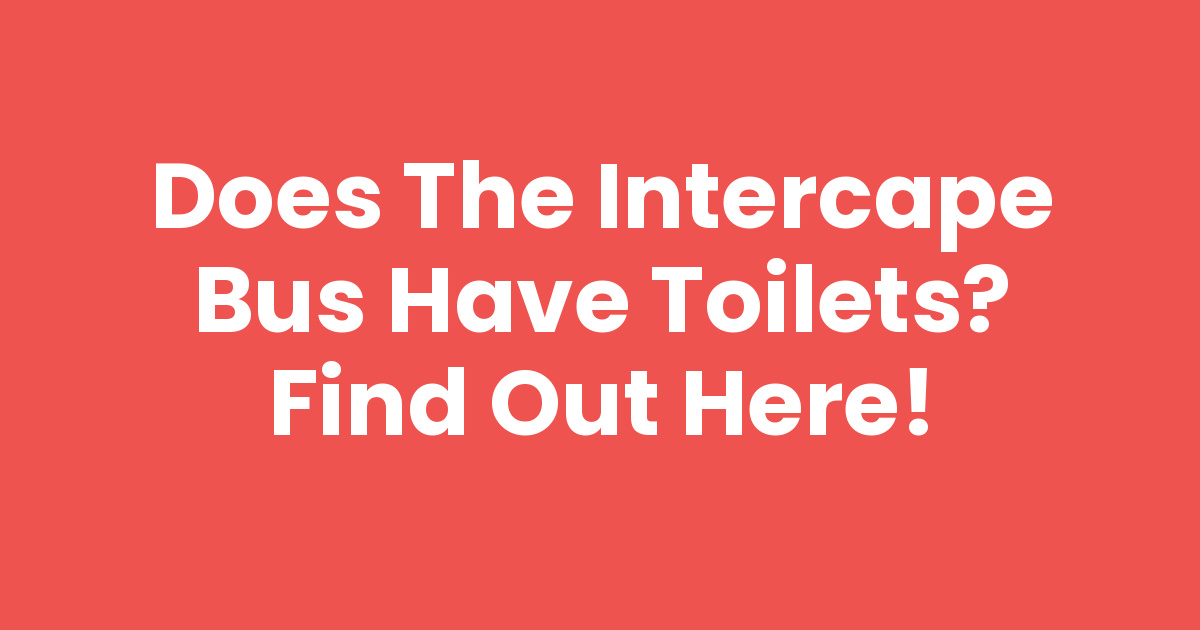 Does the Intercape Bus Have Toilets? Find Out Here!